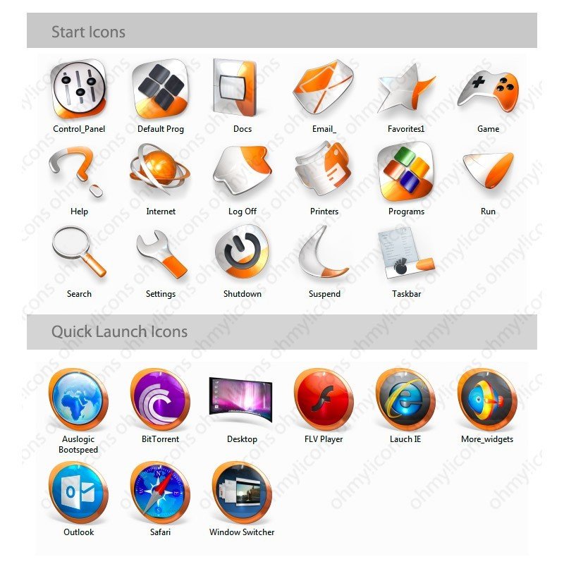 Futuristic icons for Windows 10