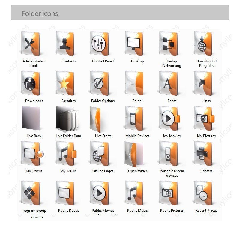 Futuristic icons for Windows 10