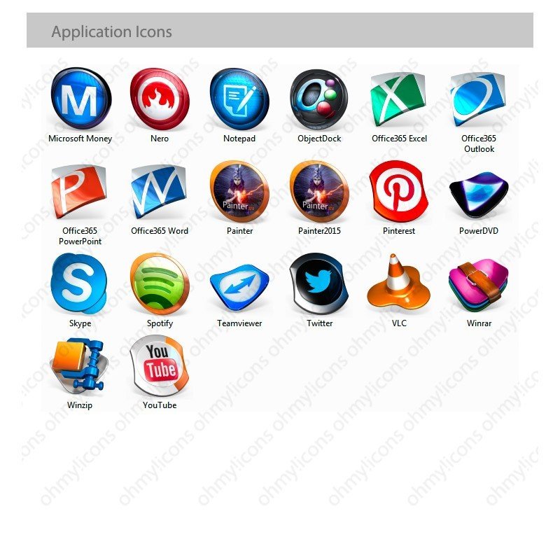 Futuristic icons for Windows 10