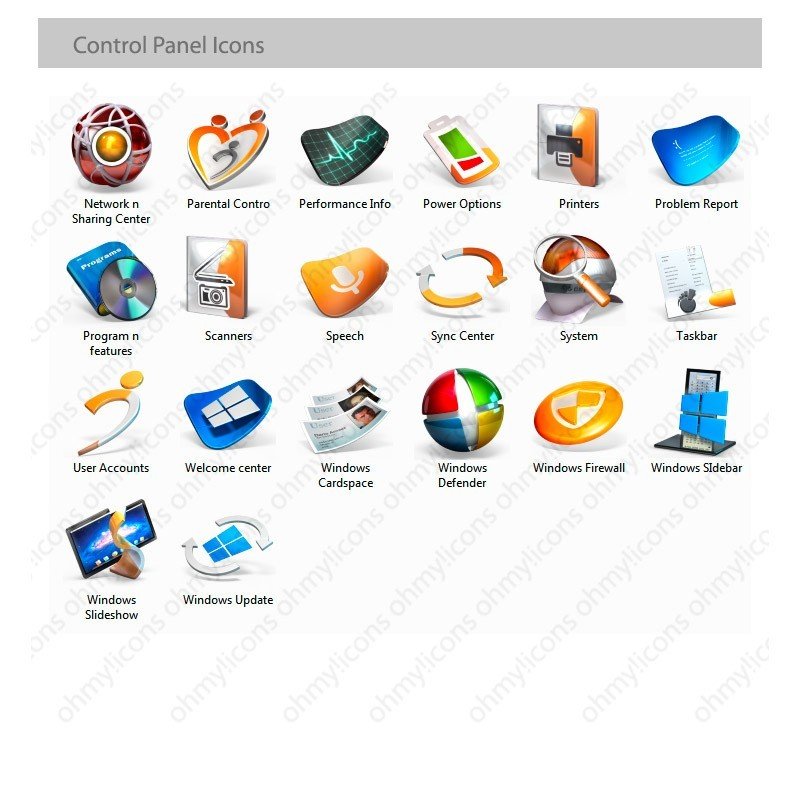 Futuristic 3D icons for Windows