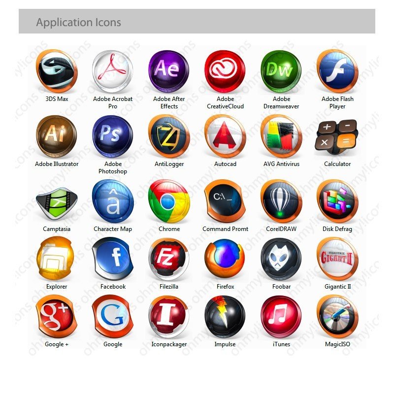Futuristic 3D icons for Windows