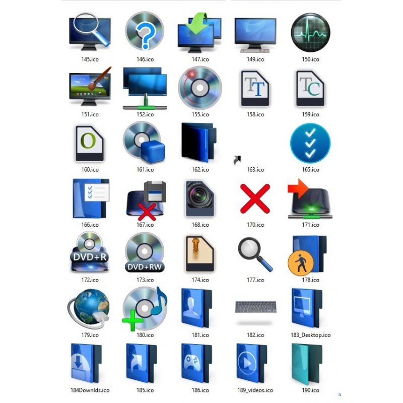 Blue icon Theme for Windows 10