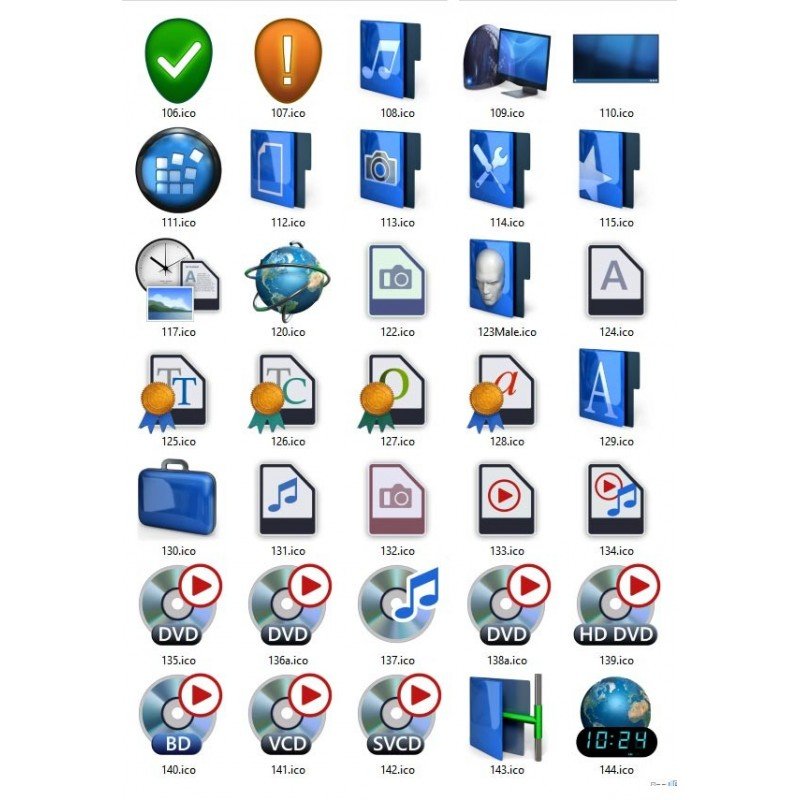 Blue icon Theme for Windows 10