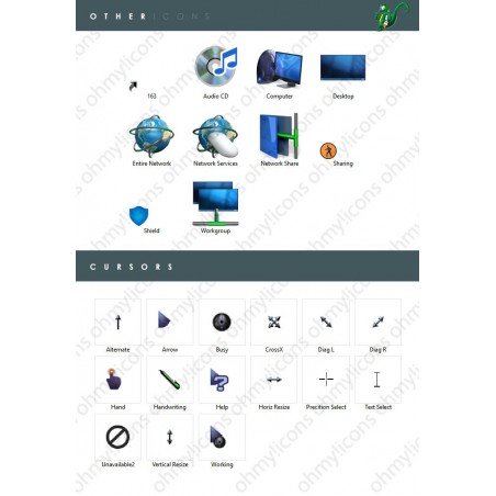 Blue icon theme for Windows 10.