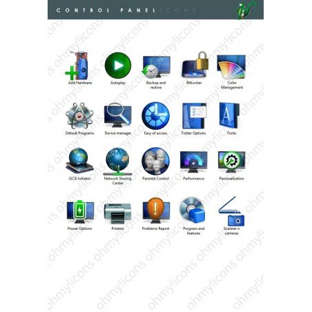 Blue icon theme for Windows 10.