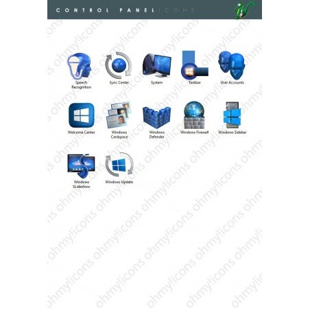 Blue icon theme for Windows 10.