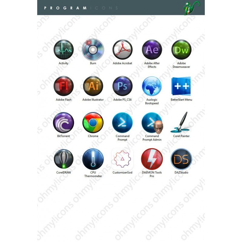 Blue icon theme for Windows 10.