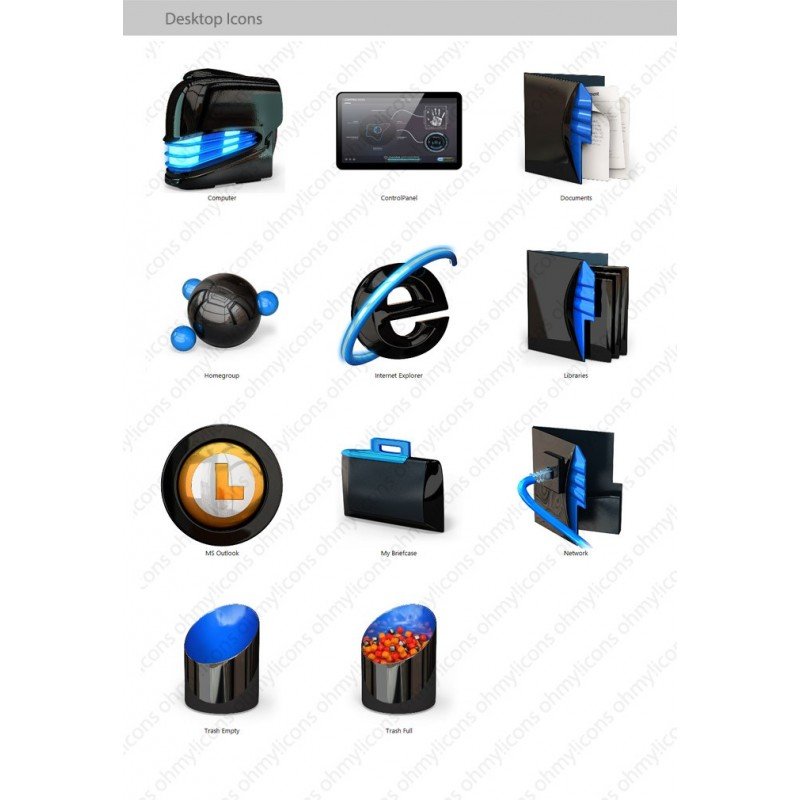 Futuristic icons for Windows